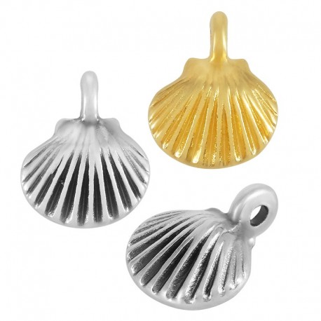 Μεταλλικό Ζάμακ Χυτό Μοτίφ Αχιβάδα Κοχύλι 10x9mm - Nikolis Group