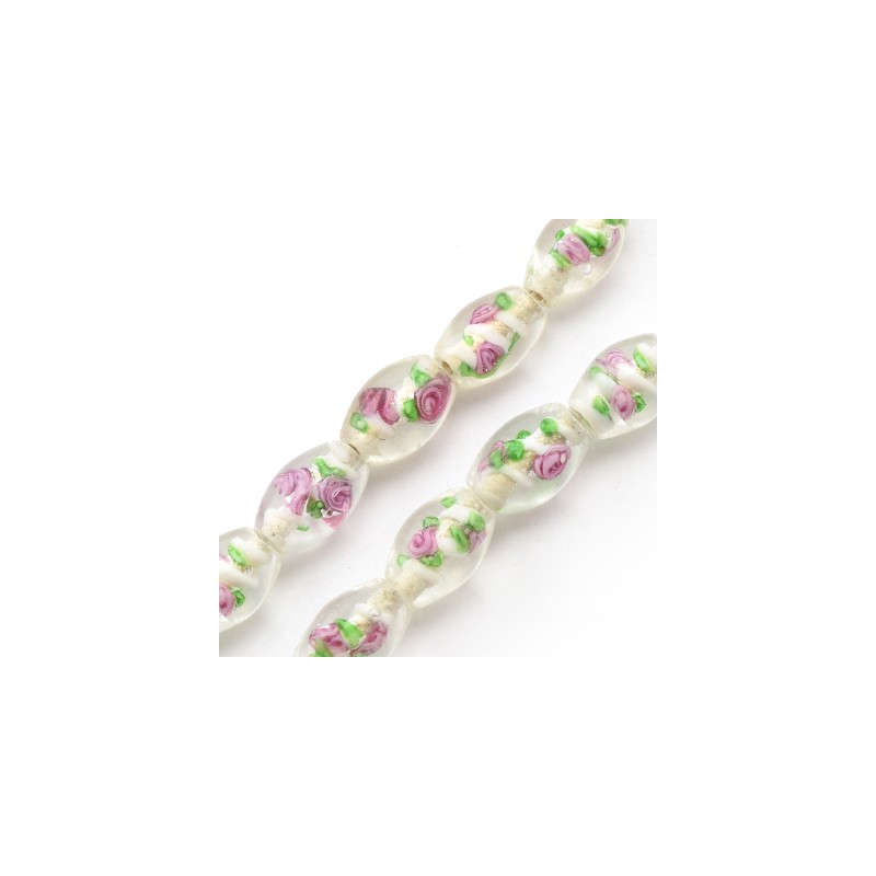 Glass Bead Tube Oval 10x15mm (25pcs) Ø2mm - Nikolis Group