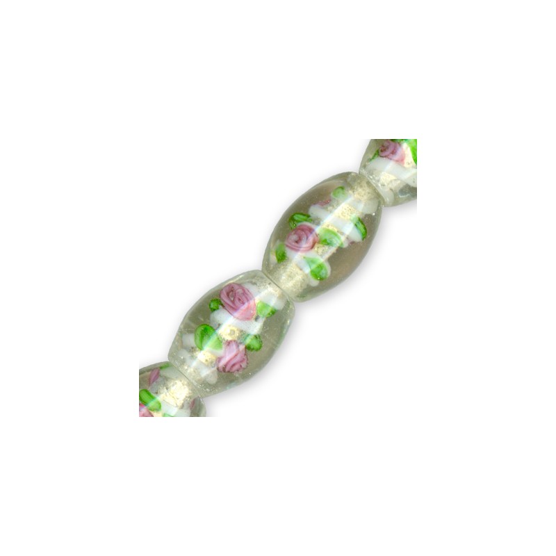 Glass Bead Tube Oval 10x15mm (25pcs) Ø2mm - Nikolis Group
