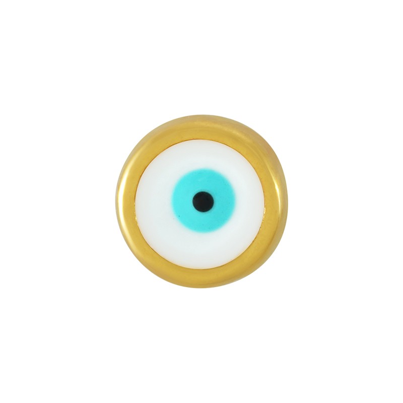 Enameled Zamak Slider Round 6mm with Evil Eye Ø3.2x1.7mm - Nikolis Group
