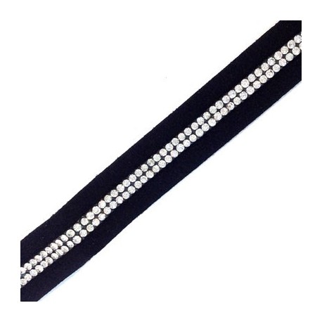 Faux Suede Ribbon 15mm with Crystal Stones 2mm (~1mtr/pack) - Nikolis Group