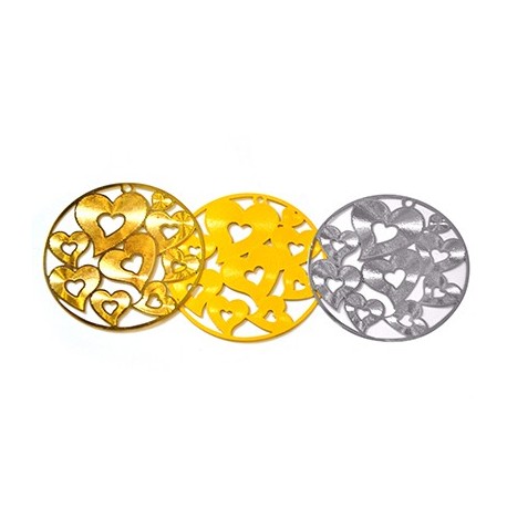 Brass Laser Cut Filigree Pendant Round 44mm - Nikolis Group