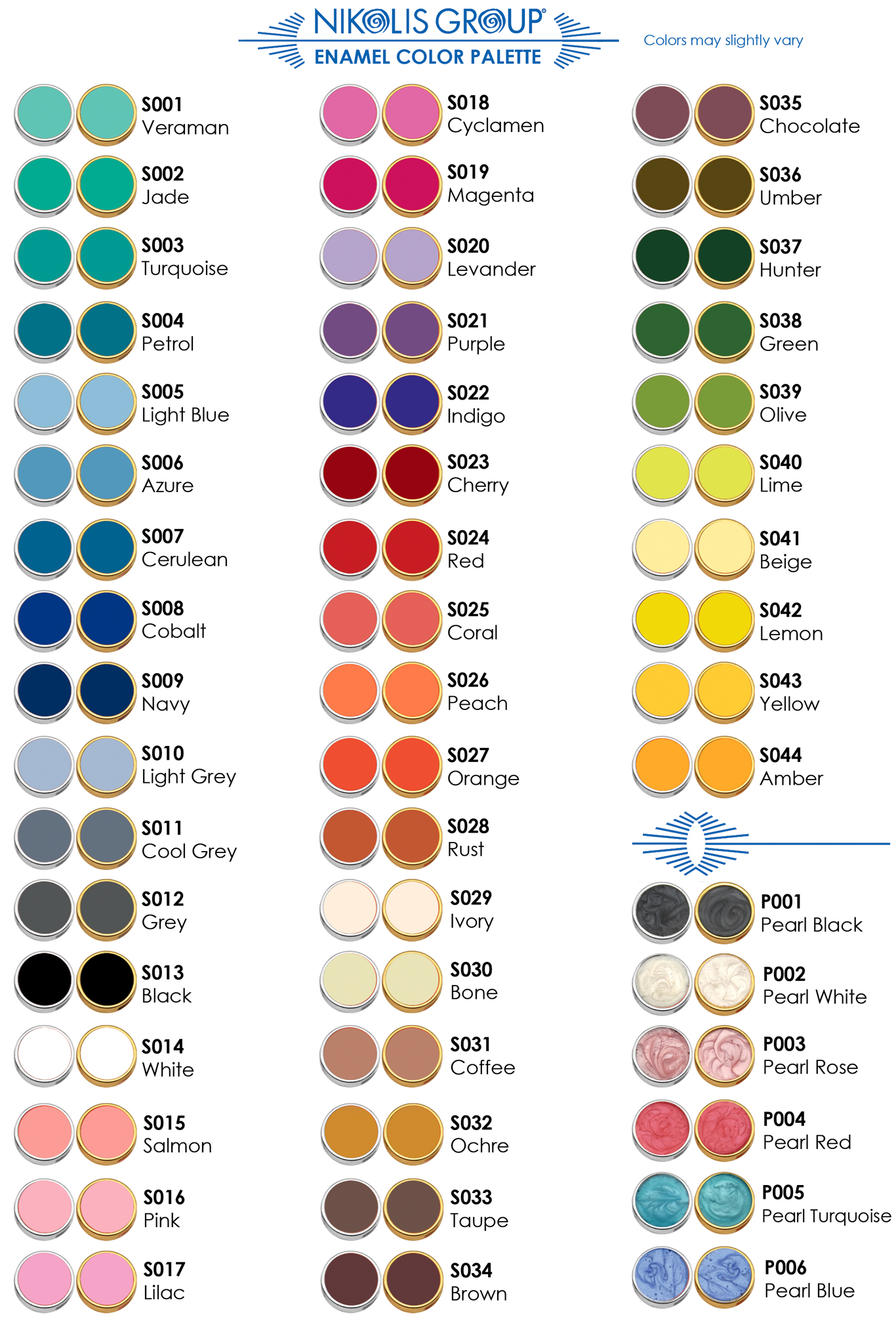 Enamel Color Palette - Nikolis Group